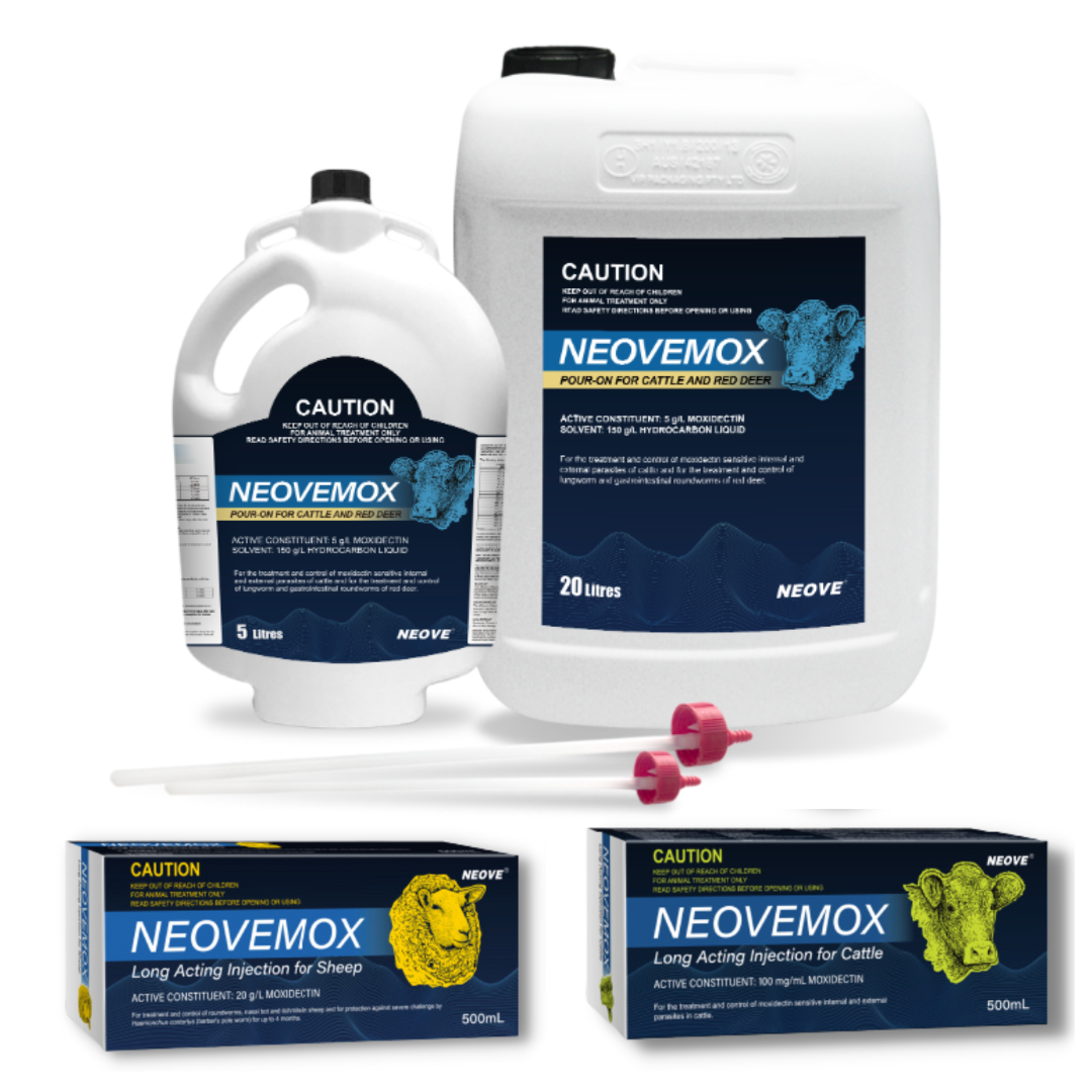 Neovemox (Moxidectin) Drench and LA Injection for Cattle and Sheep