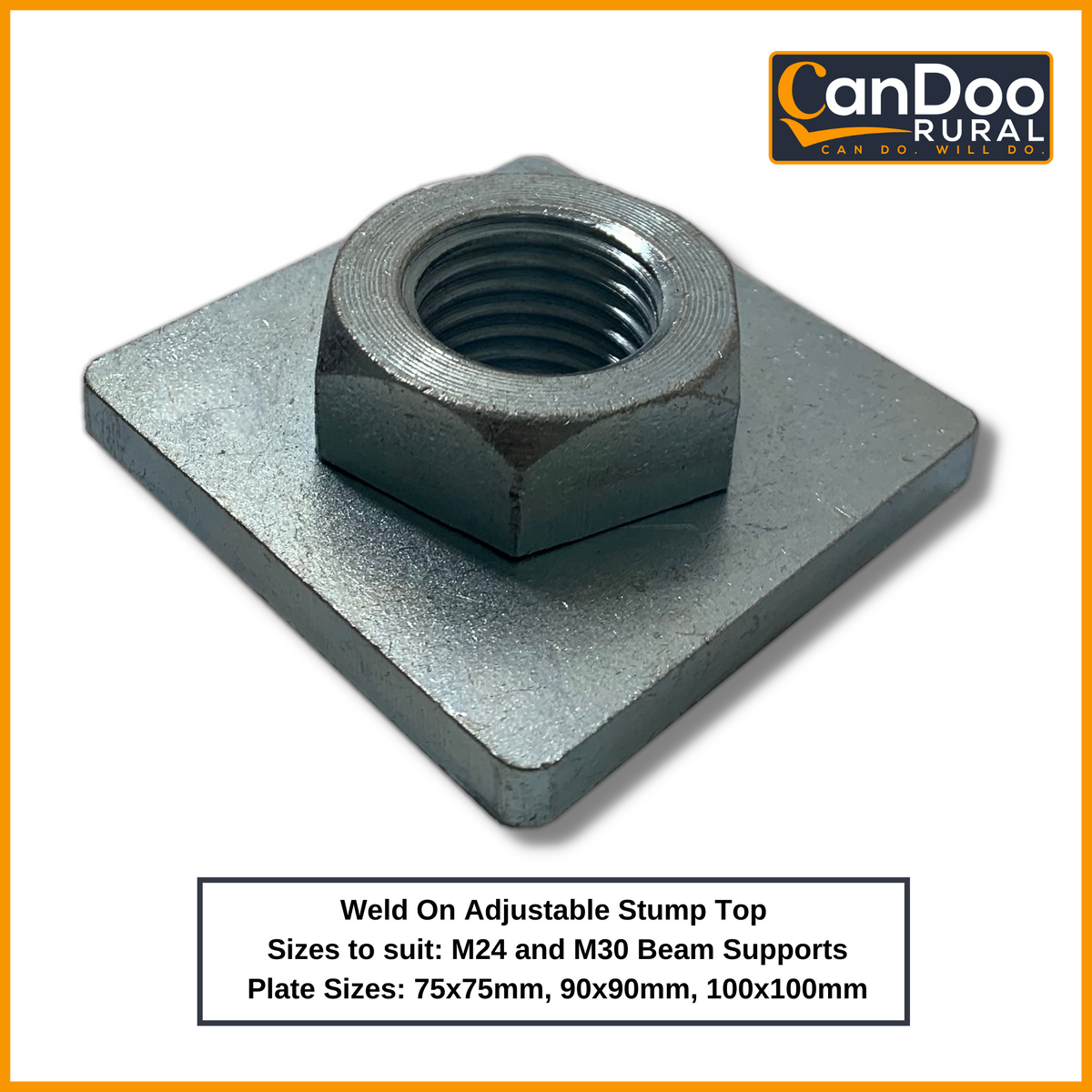 Weld On Adjustable Stump Plates